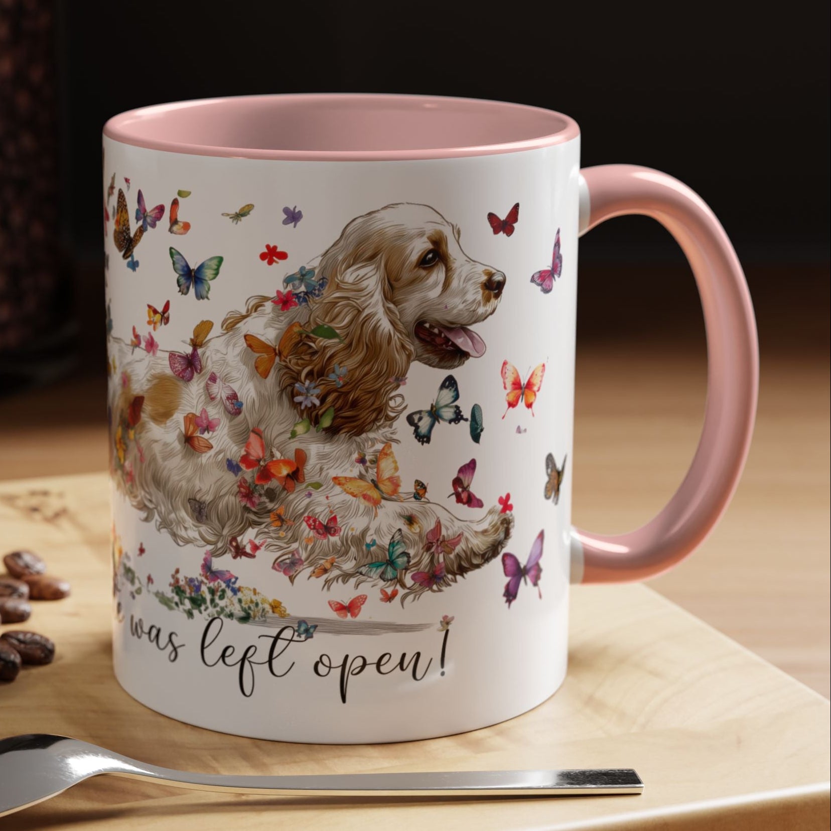 English Cocker Spaniel #5 "Live like the gate was left open" mug ...