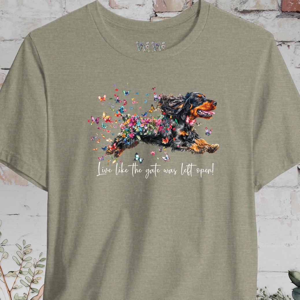 English Cocker Spaniel #3 "Live like the gate was left open" Unisex T ...